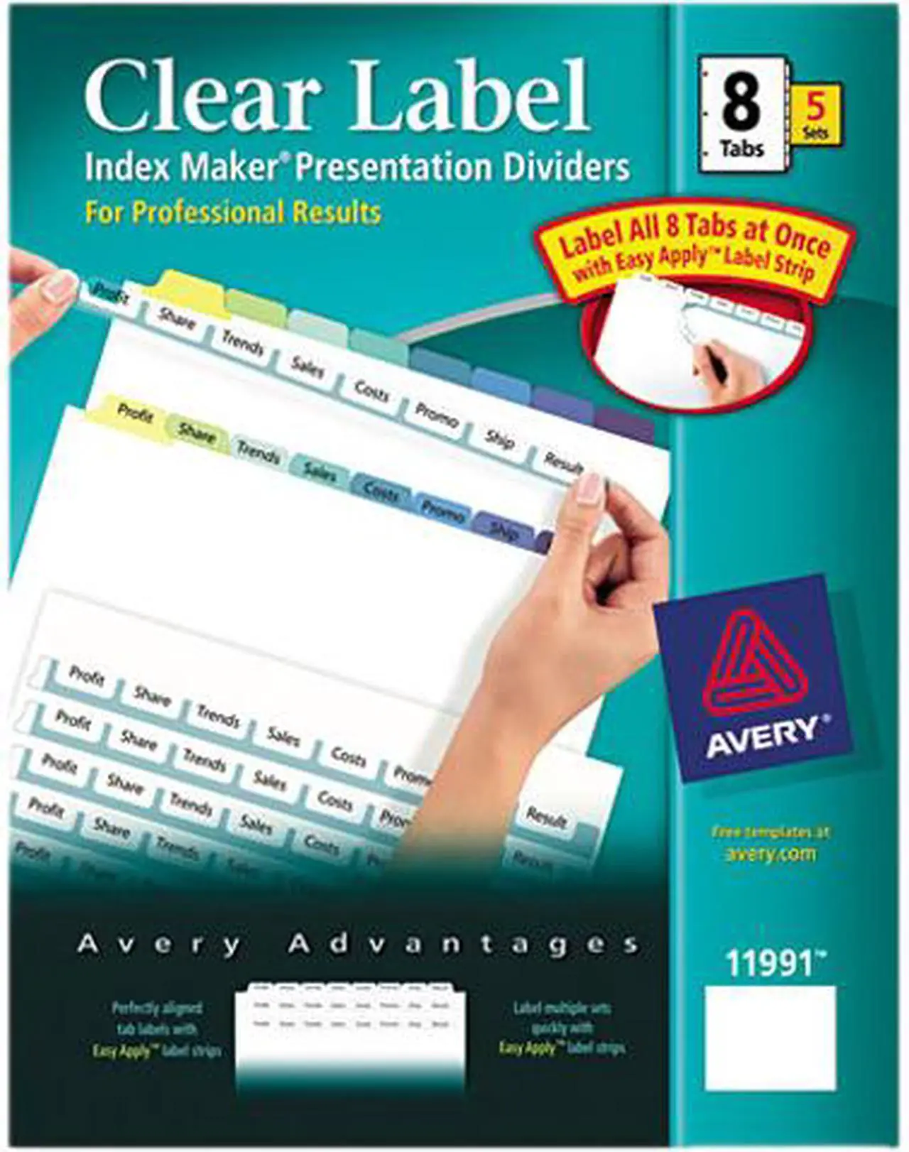 Avery 11991 Print & Apply Clear Label Dividers, Index Maker Easy Apply ...