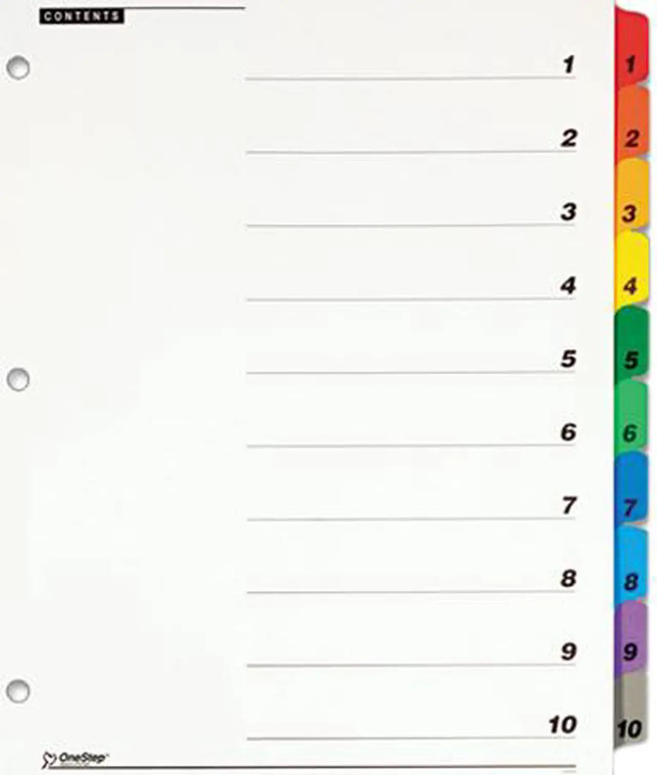 Cardinal 61018 Traditional OneStep Index System, 10-Tab, 1-10, Letter ...