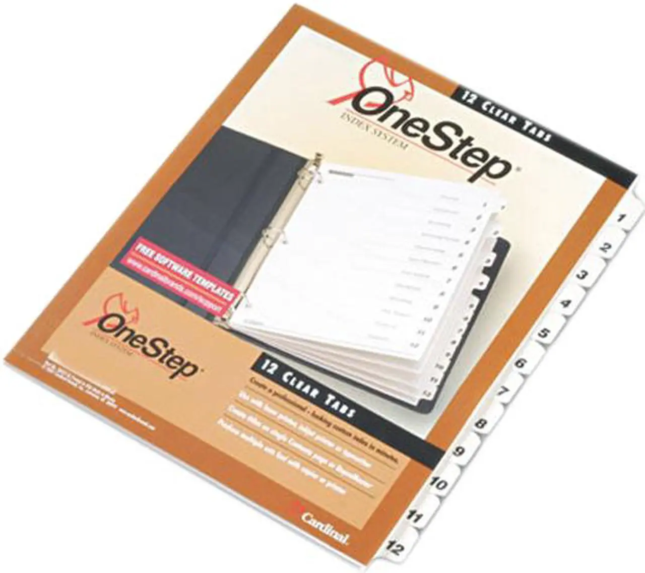 Cardinal 61213 Traditional OneStep Index System, 12-Tab, 1-12, Letter ...