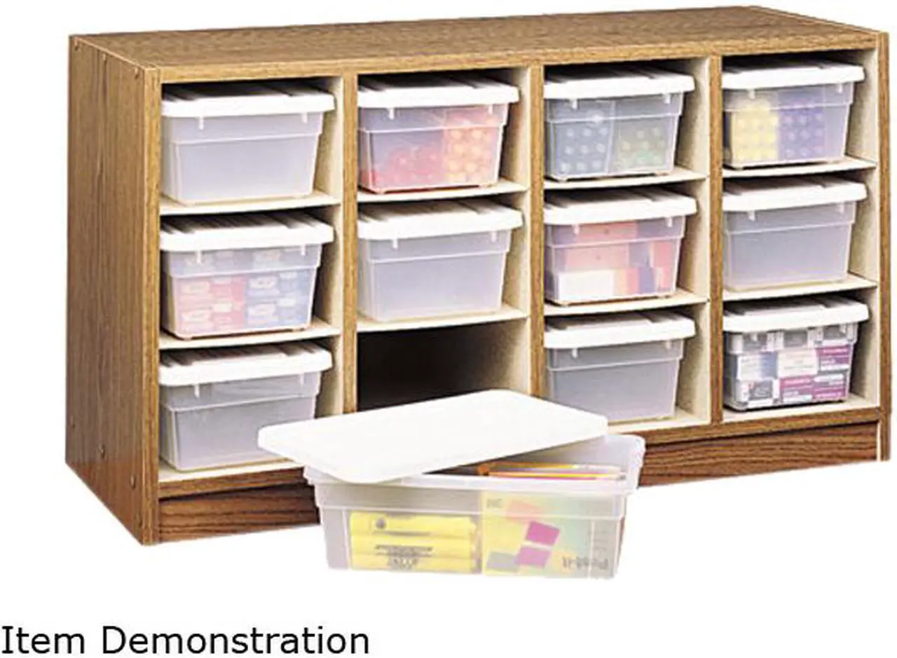 Safco 9452MO Modular Wood/Plastic 12-Bin Supplies Organizer, 34 x 13 x ...
