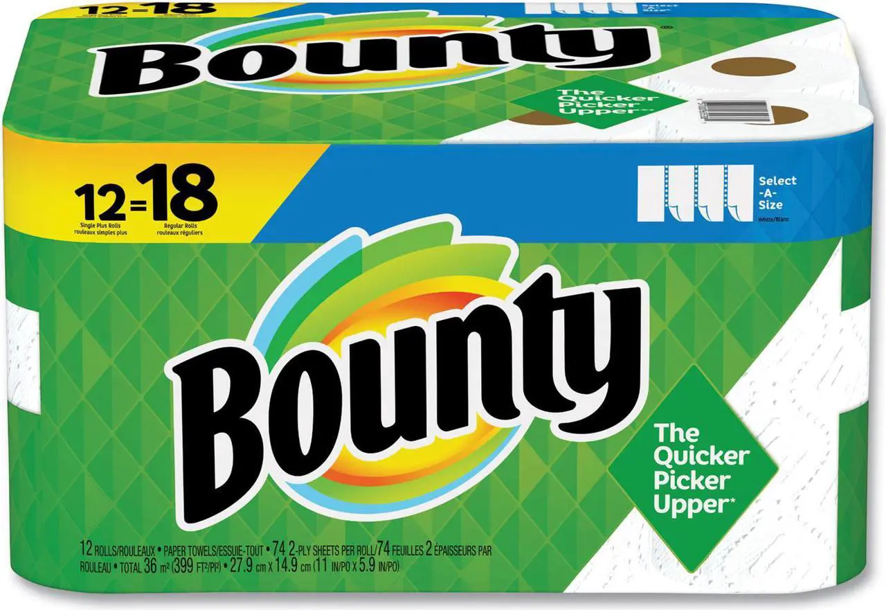 Bounty Select-a-Size Kitchen Roll Paper Towels, 2-Ply, 5.9 x 11, White ...