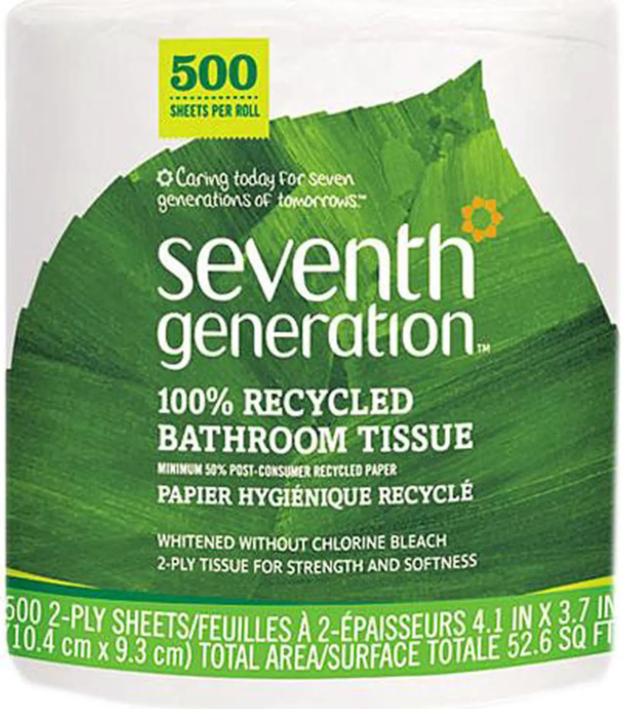 Seventh Generation 137038 100% Recycled Jumbo Roll Bathroom Tissue, 2 ...