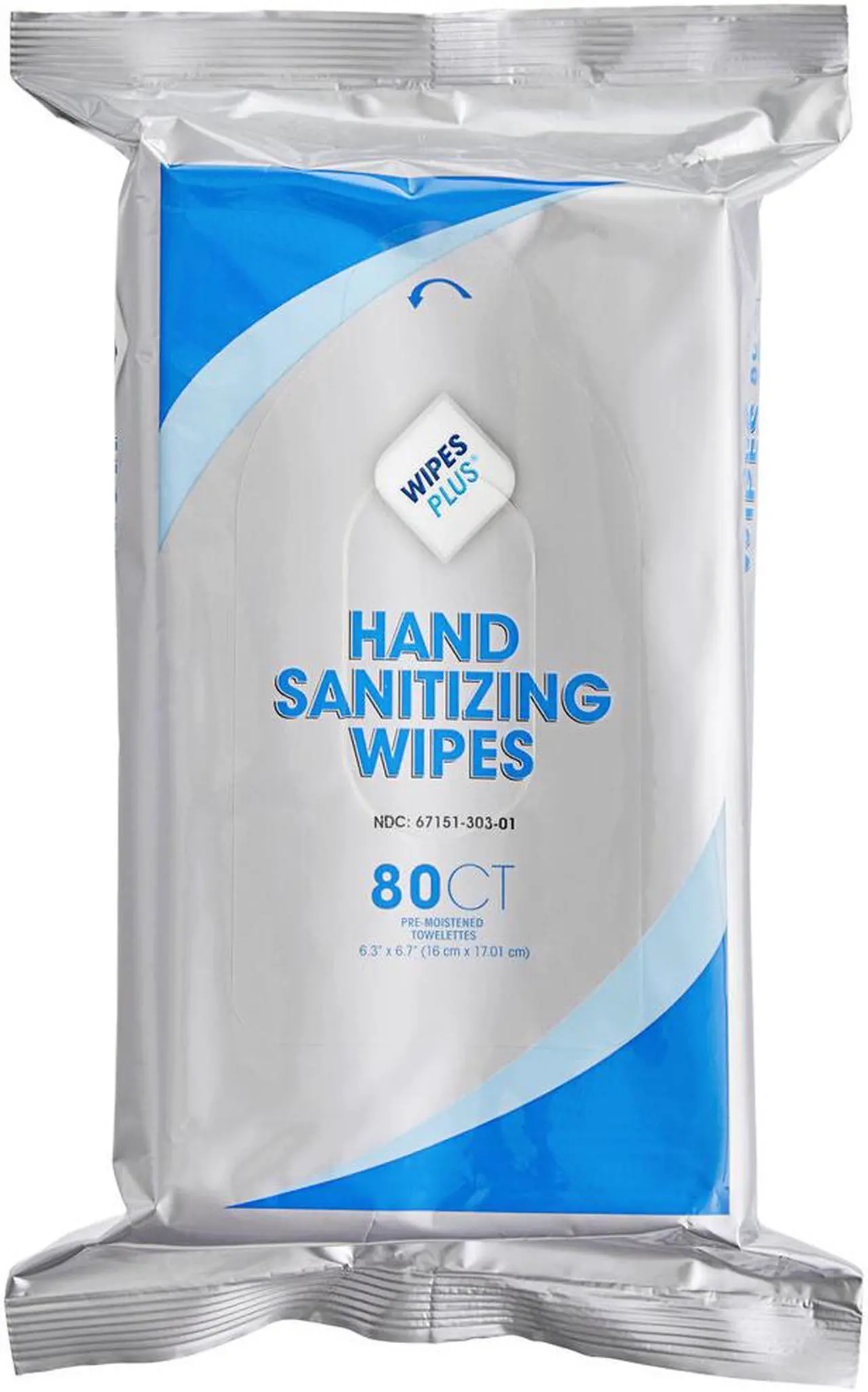 WipesPlus 37503 Hand Sanitizing Alcohol Free Wipes Refill Pack, 80 ...