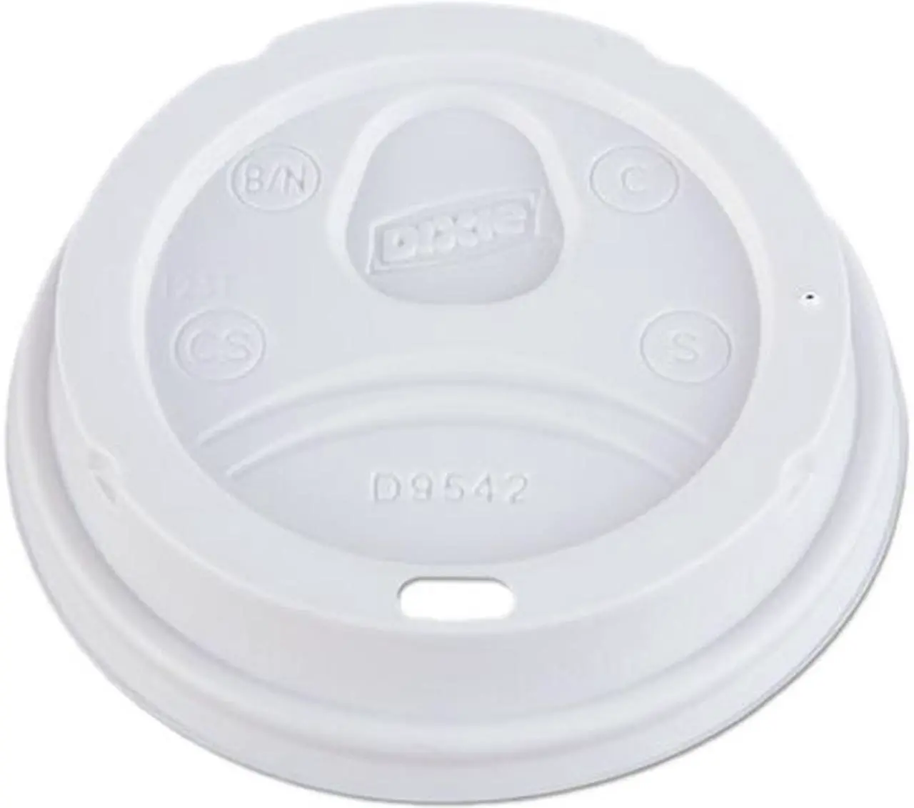 Dixie DIX D9542 White, 1000 / Carton Dome Drink-Thru Lids, Fits 12 oz ...