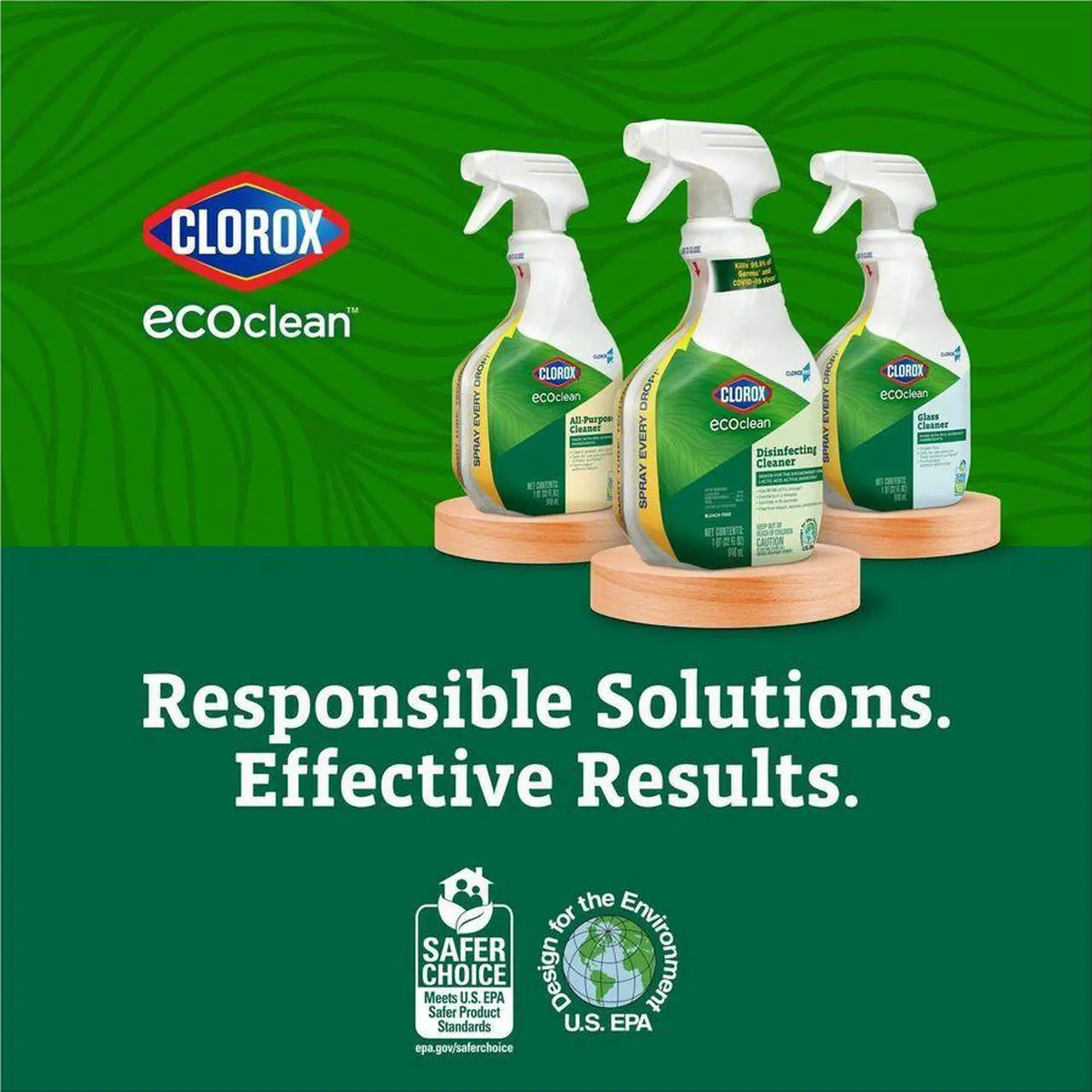 Clorox EcoClean Glass Cleaner Spray - 32 fl oz (1 quart) - 9 / Carton ...