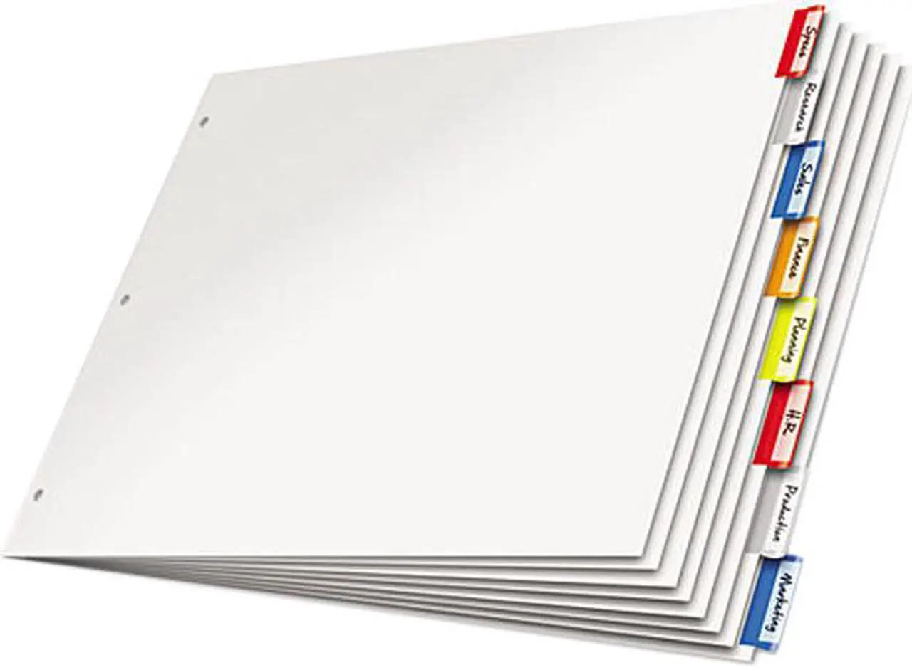 Cardinal 84816 Paper Insertable Dividers, 8-Tab - Multi-Color - Newegg.com