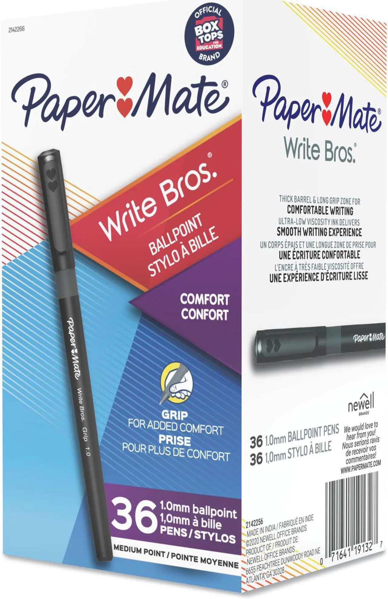 Paper Mate Write Bros. Grip Ballpoint Pen, Stick, Medium 1 mm, Black ...