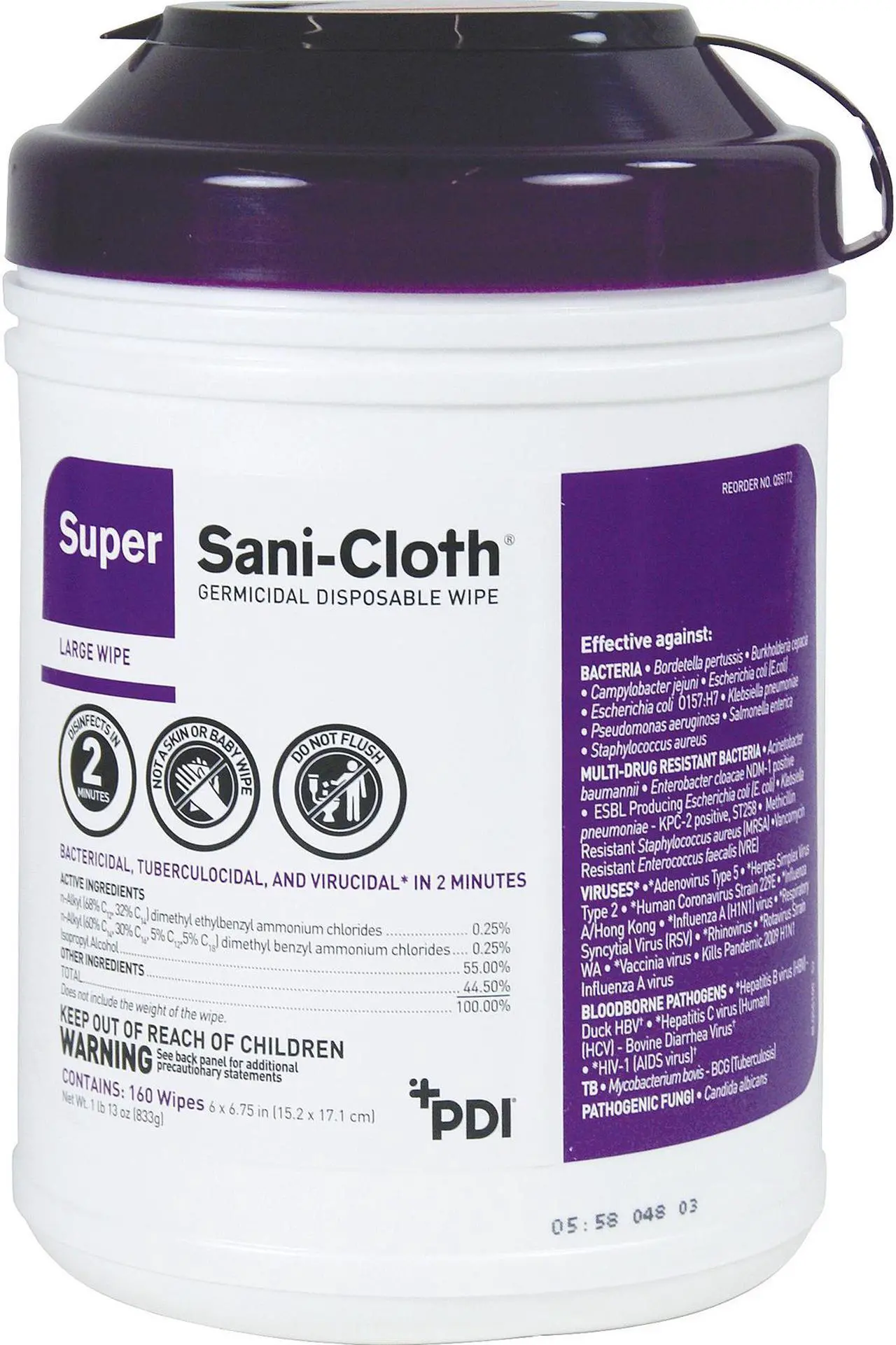 Sani Professional PSSC077172CT Nice-Pak Super Sani-Cloth Germicidal ...