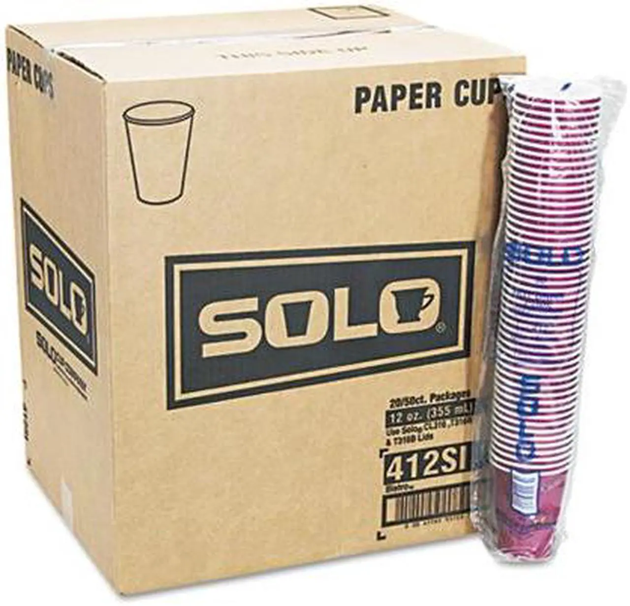 SOLO Cup Company 412SINPK Bistro Design Hot Drink Cups, Paper, 12 oz ...