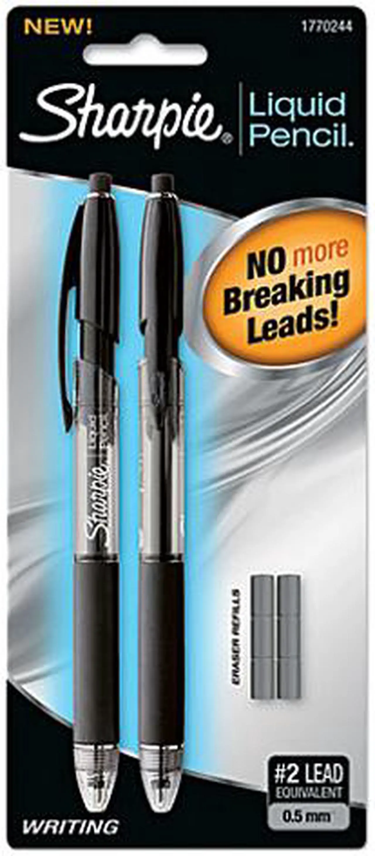 Sharpie 1770244 Liquid Mechanical Pencil, 0.5 mm, 6 eraser refills, 2 ...