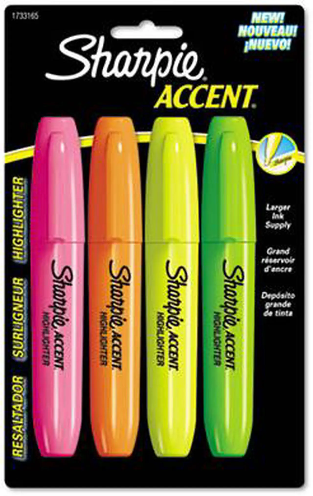 Sharpie 1733165 Accent Jumbo Highlighters, Chisel Tip, Fluorescent ...
