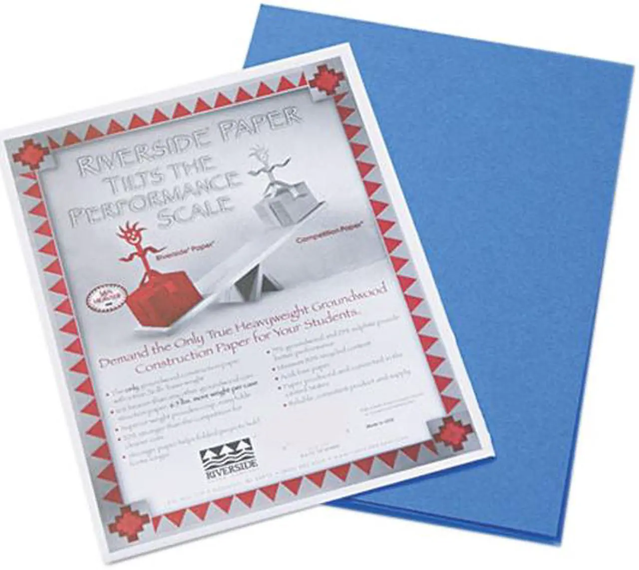 Pacon 103600 Riverside Construction Paper, 76 lbs., 9 x 12, Blue, 50 ...
