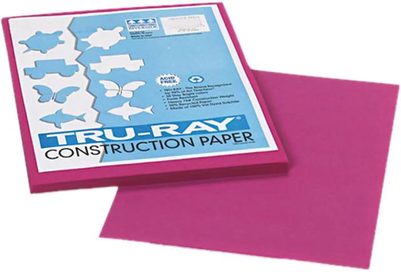 Pacon 103000 Tru-Ray Construction Paper, 76 lbs., 9 x 12, Magenta, 50 ...