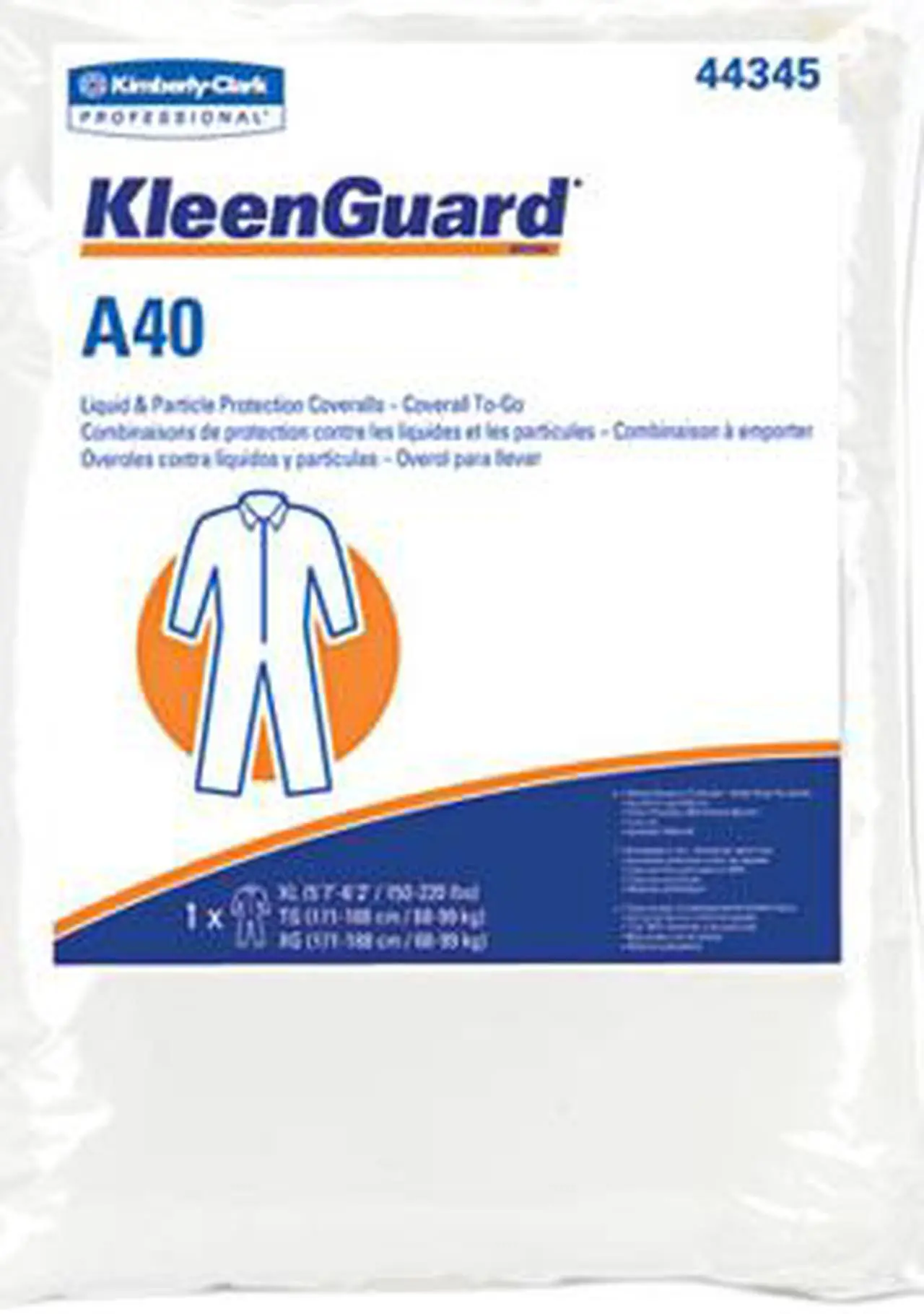KleenGuard 44345 A40 Coverall To-Go, Microporous Film Laminate, 2XL ...