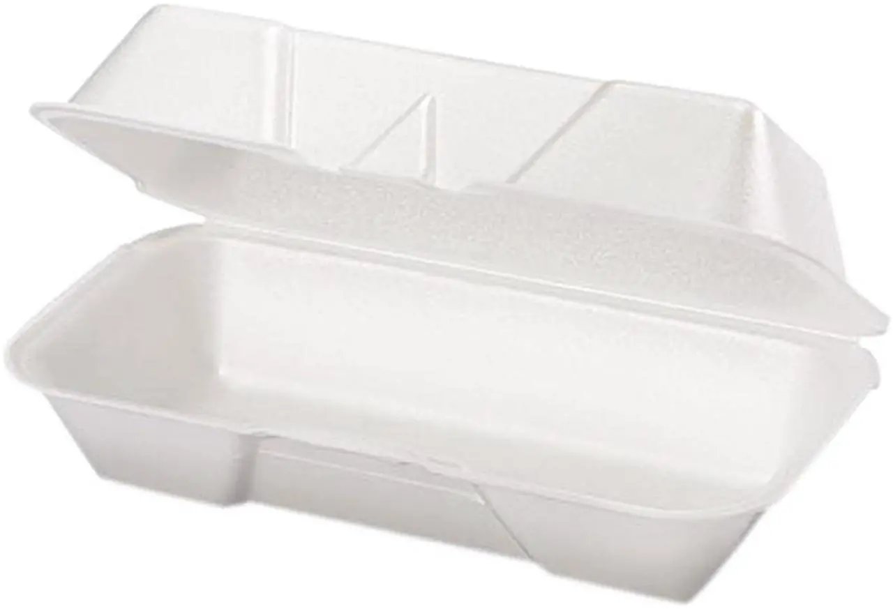 Genpak 21600 Foam Hoagie Container, 8 7/16 x 4 3/16 x 3 1/16, White ...