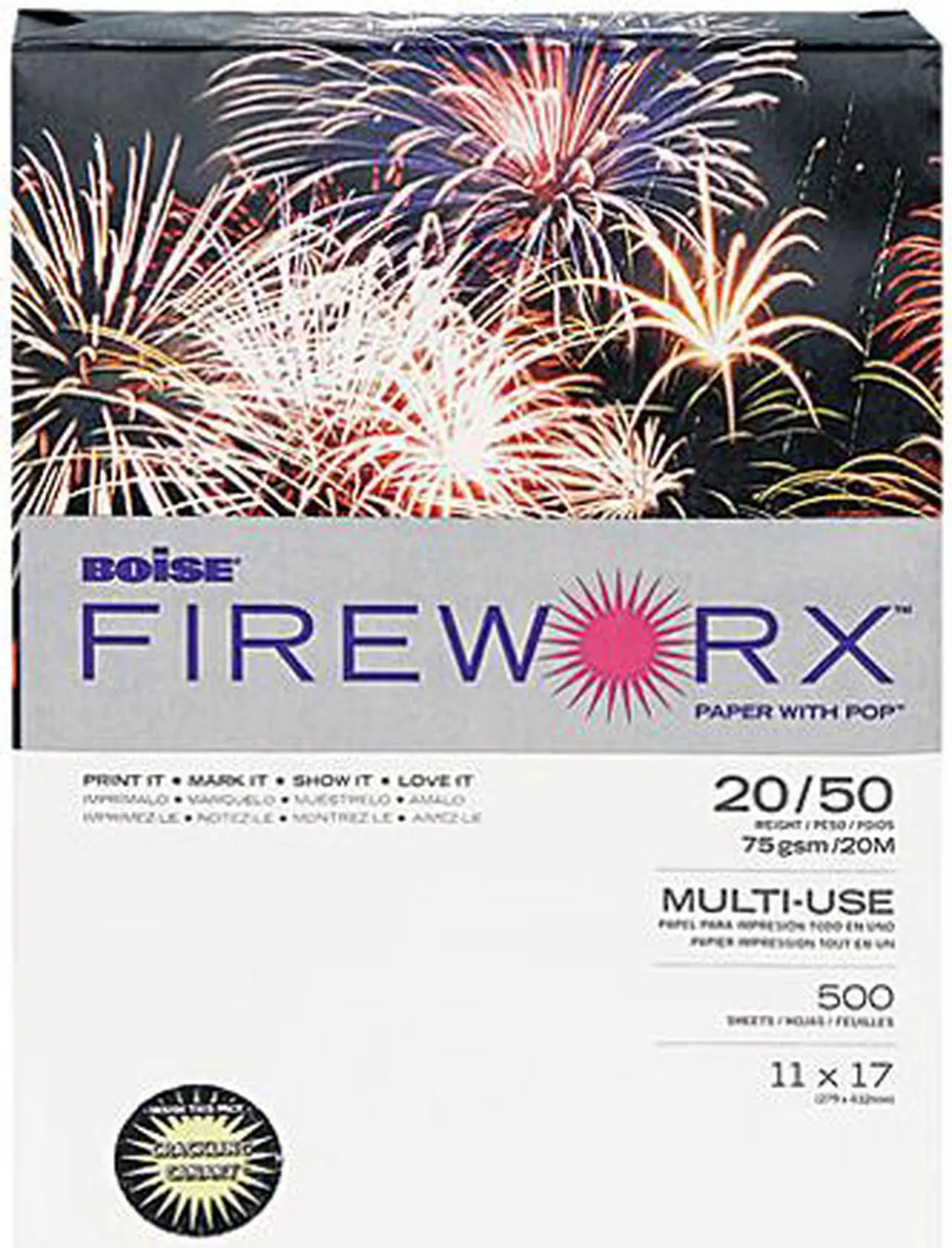 Boise FIREWORX Colored Paper, 20lb, 11 x 17, Crackling Canary, 500 ...