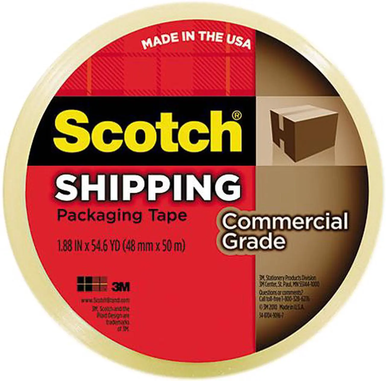 Scotch 3750 Commercial Grade Packaging Tape, 1.88" x 54.6 yards, 3 ...
