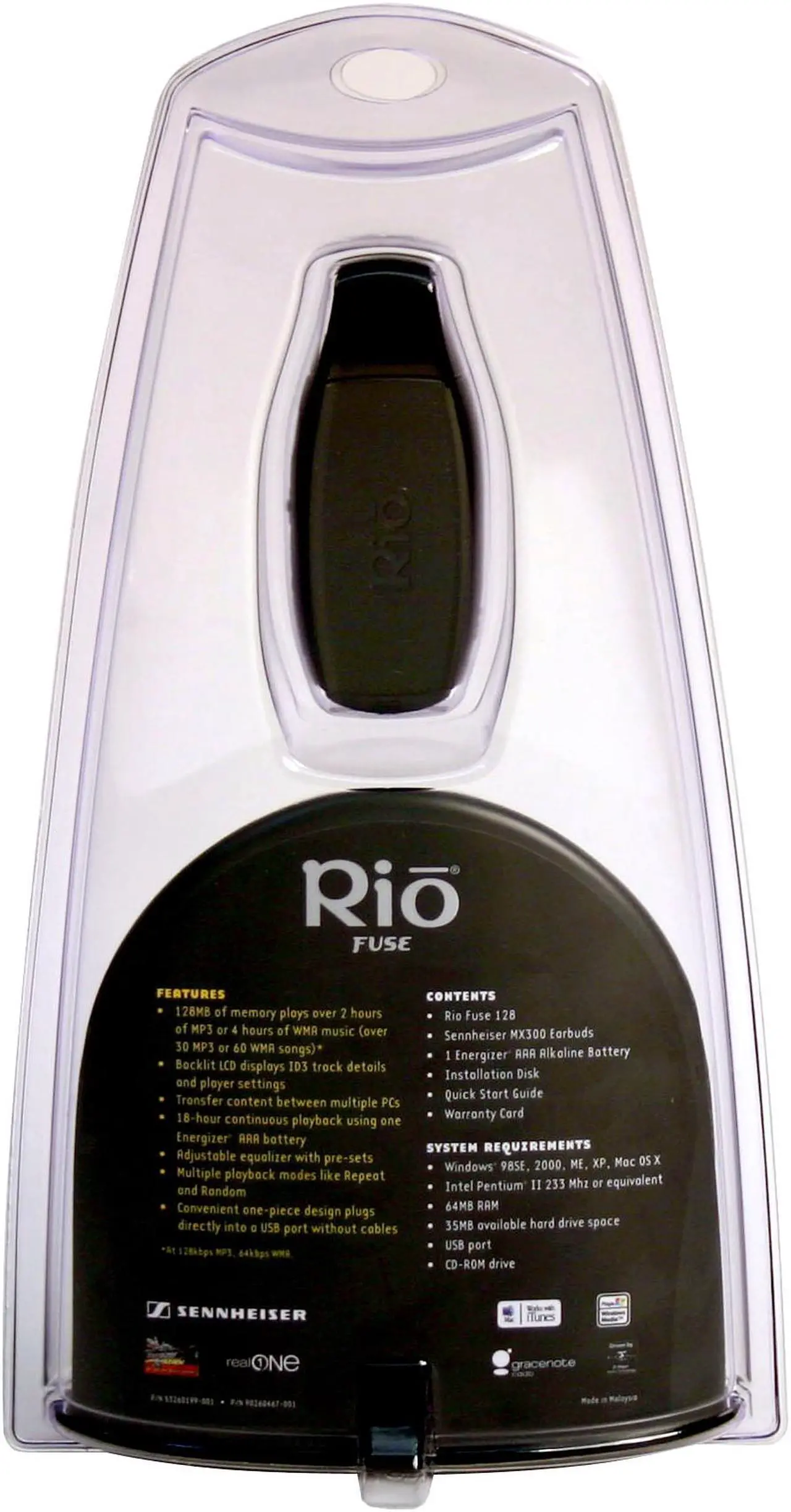 Rio Black 128MB MP3 Player 90260467 - Newegg.com
