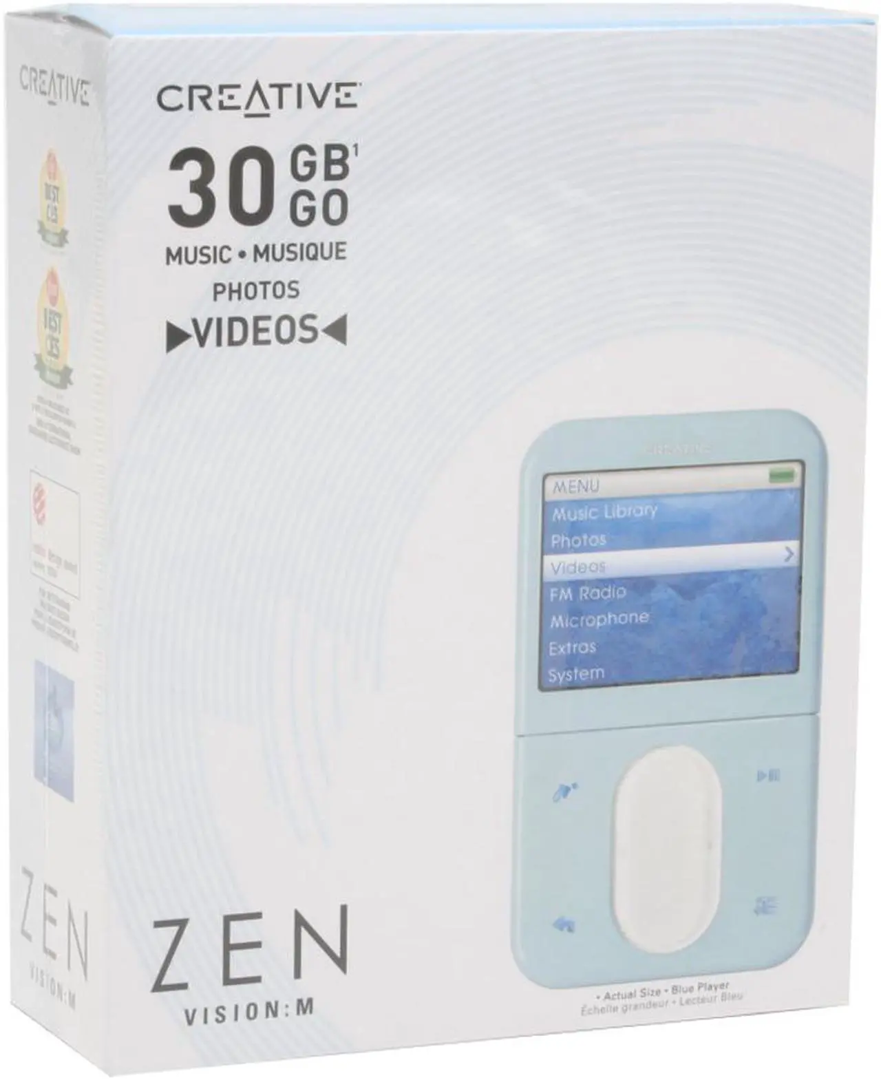 Creative ZEN Vision M 2.5" Light blue 30GB MP3 / MP4 Player - Newegg.com