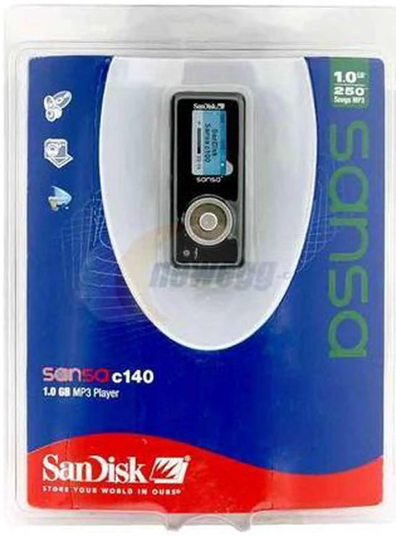 SanDisk Sansa c100 Black 1GB MP3 Player Sansa c140 - Newegg.com