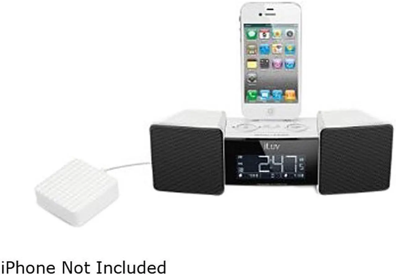 iLuv Vibro II Alarm Clock (White) with Shaker for iPhone / iPod iMM155 ...