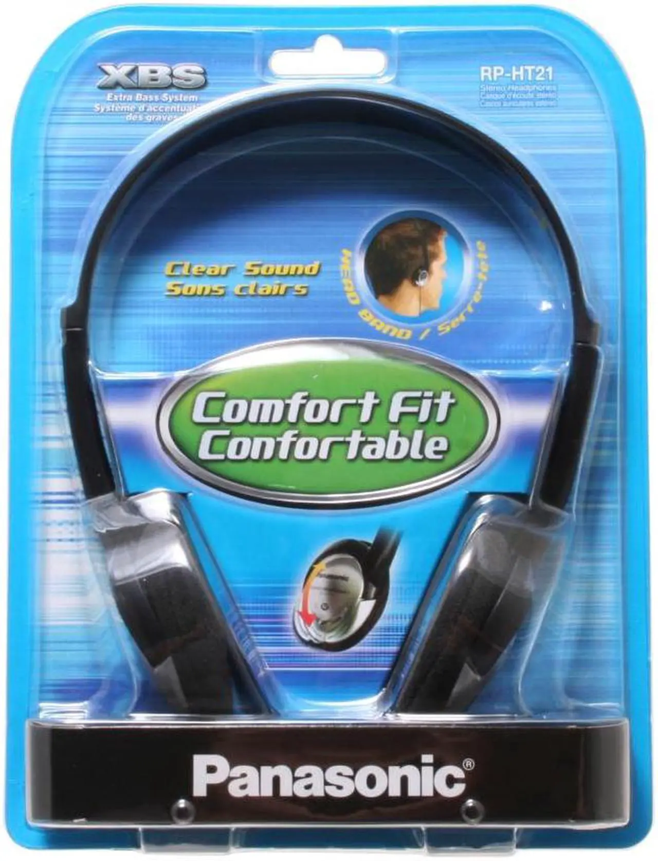 Panasonic Lightweight headphones with XBS RP-HT21 - Newegg.com