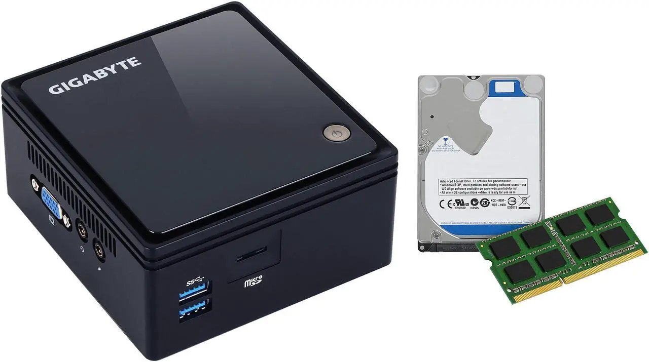 Refurbished: GIGABYTE BRIX GB-BACE-3150-B1-BWUP Black Ultra Compact PC ...