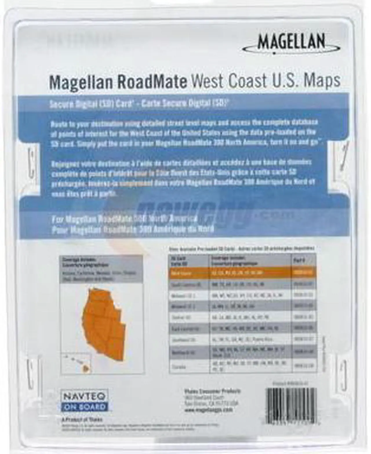MAGELLAN West Coast U.S. -Pre-loaded SD card for Magellan RoadMate 300 ...