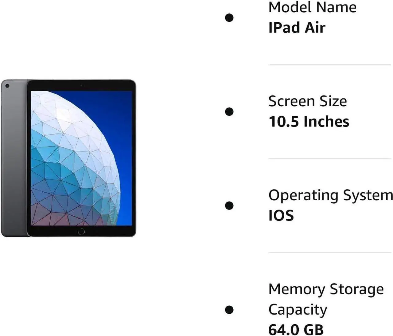 Refurbished: Apple iPad Air (3rd Generation) A12 Bionic 64GB Flash ...