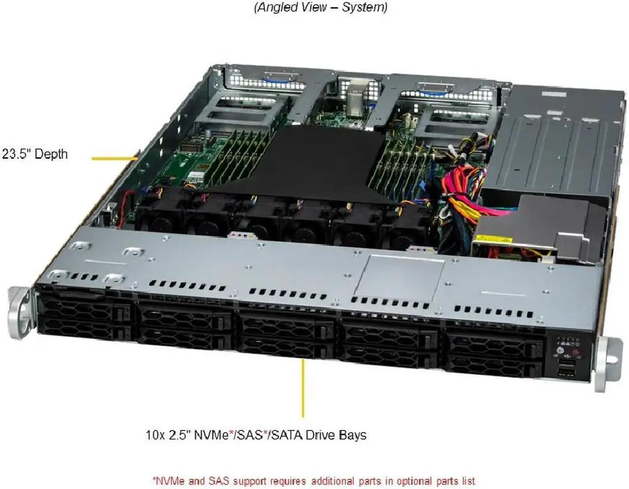 Supermicro AS-1115CS-TNR 1U Server Full system, AMD Epyc Genoa 9124, 16 ...