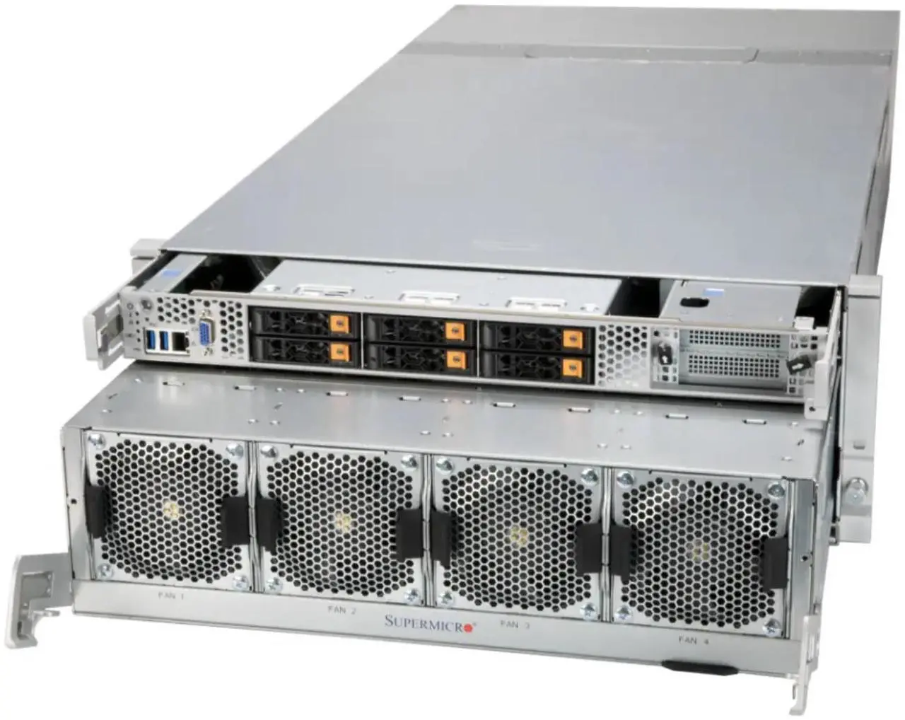 Supermicro AI GPU server, NVIDIA 8 HGX A100 80GB GPU, Dual AMD Milan ...