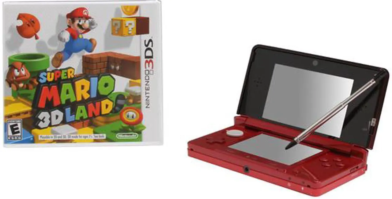 Nintendo 3DS Flame Red with Super Mario 3D Land - Newegg.com