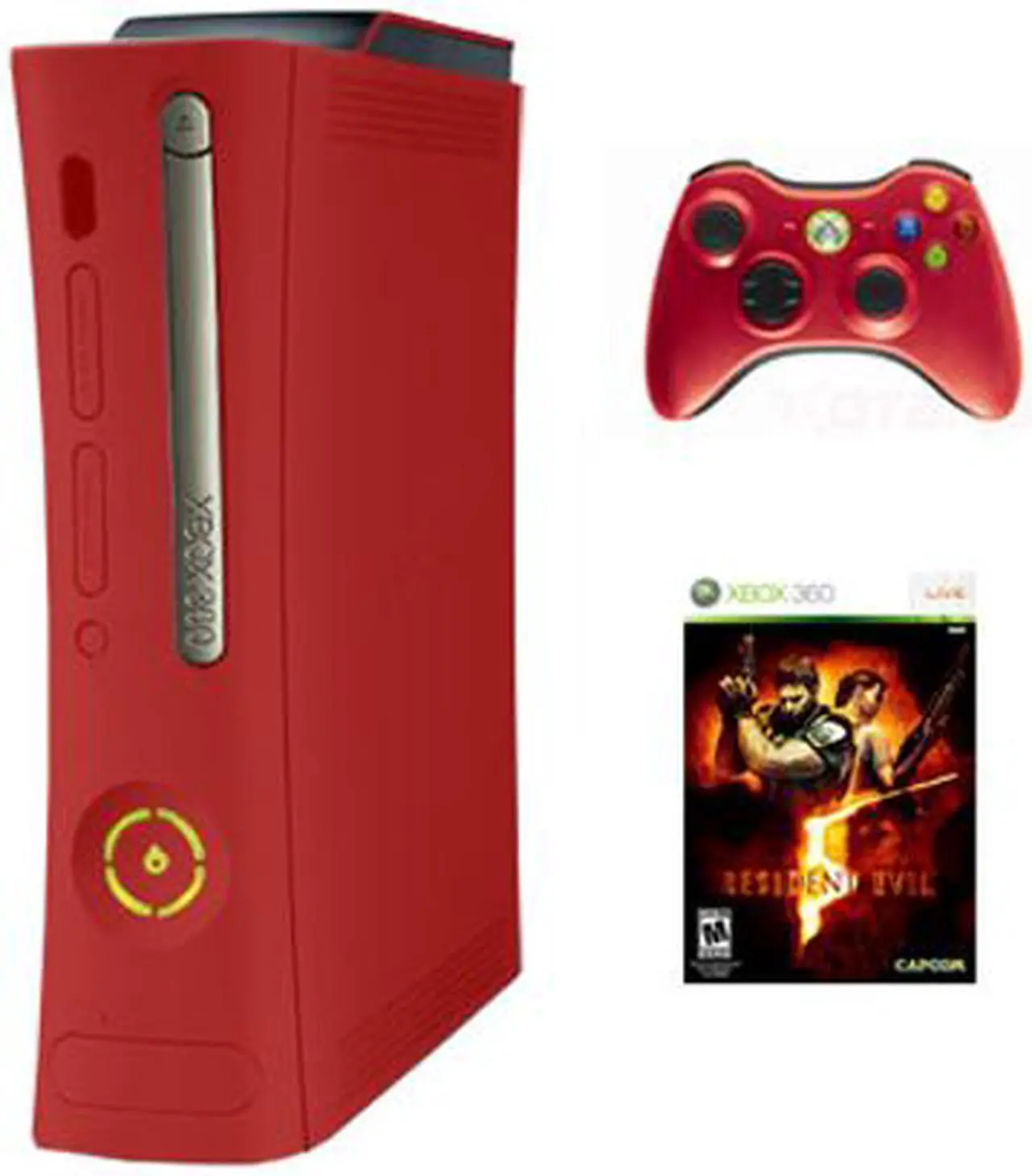 Microsoft XBOX 360 Elite Limited Edition Red w/Resident Evil 5 Pack In ...