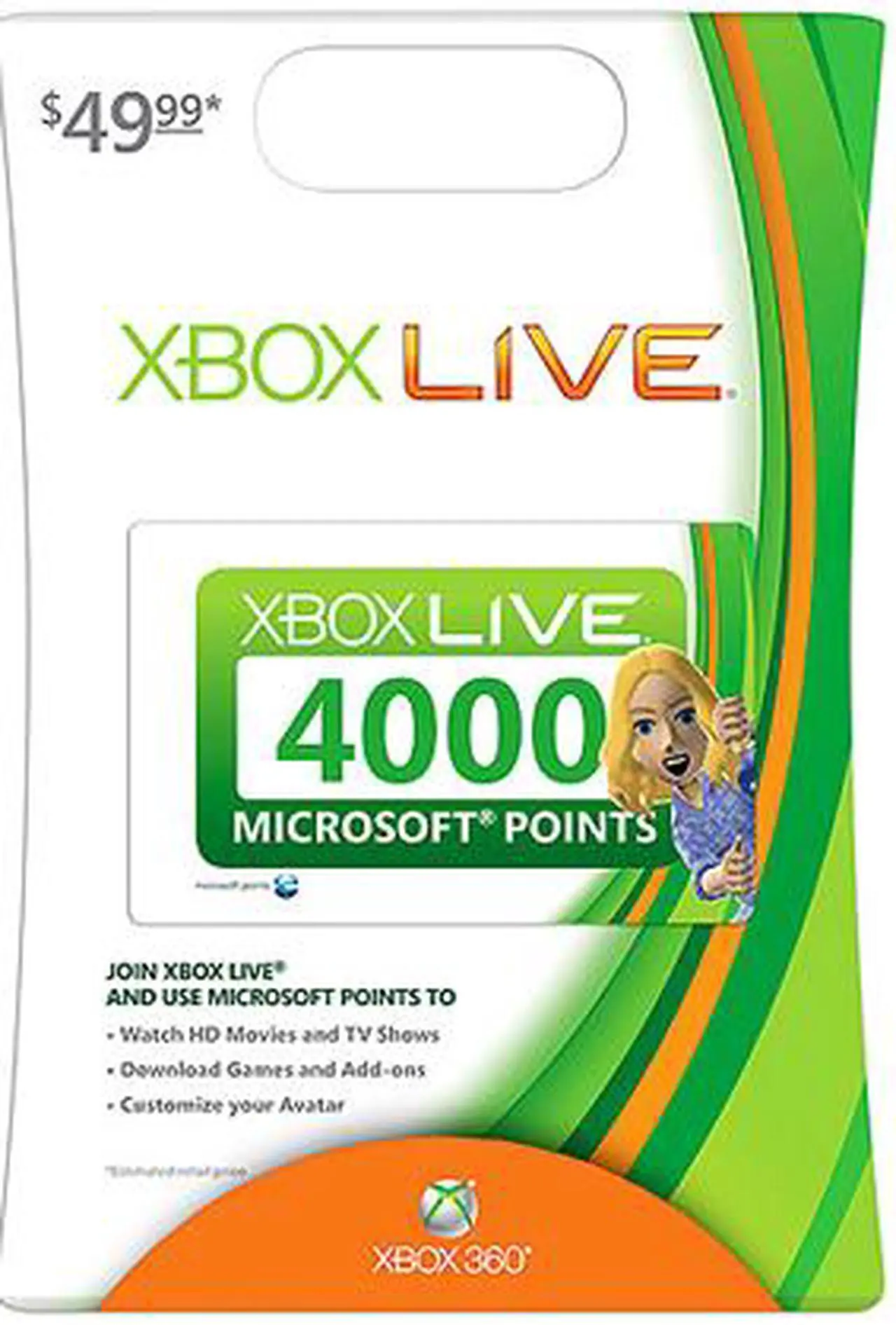 Microsoft XBOX 360 Live 4000 Points Card - Newegg.com