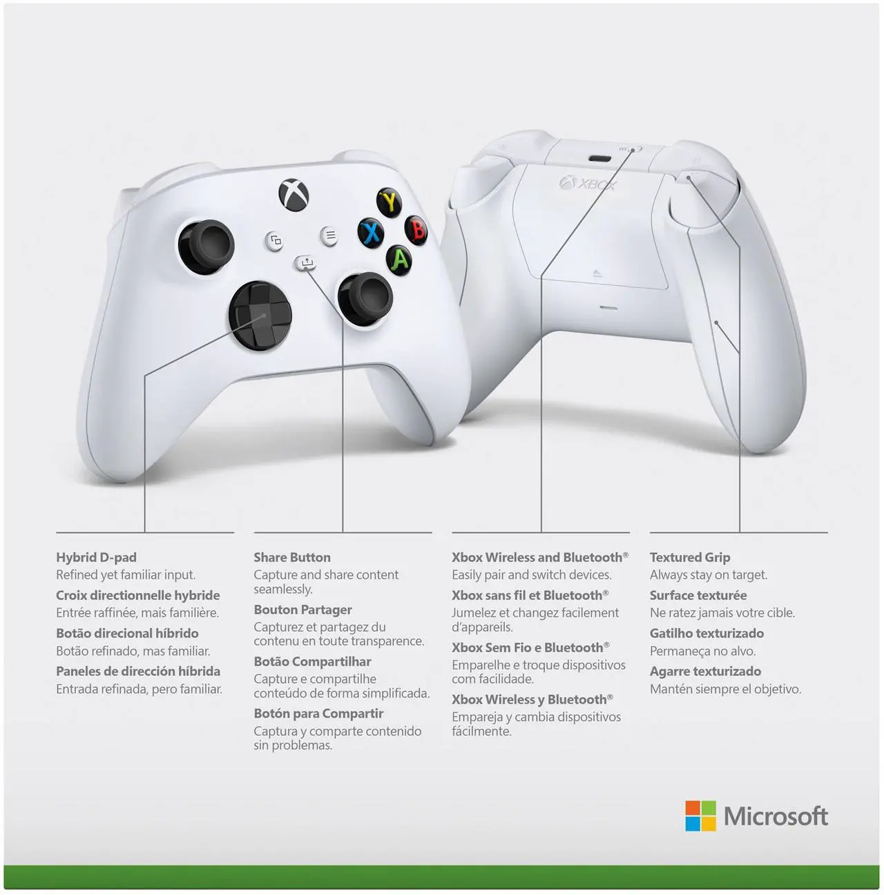 Xbox Wireless Controller - Robot White for Xbox Series X|S, Xbox One ...