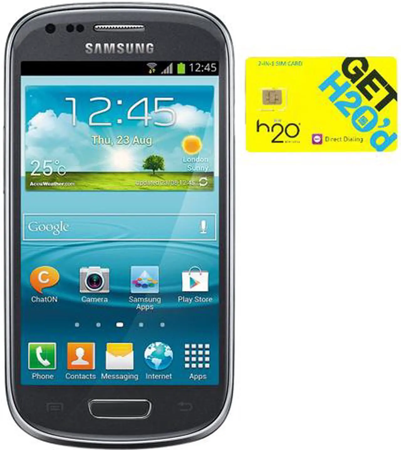 Samsung Galaxy S3 Mini I8200 Gray 8GB Value Edition Phone + H2O $60 SIM ...