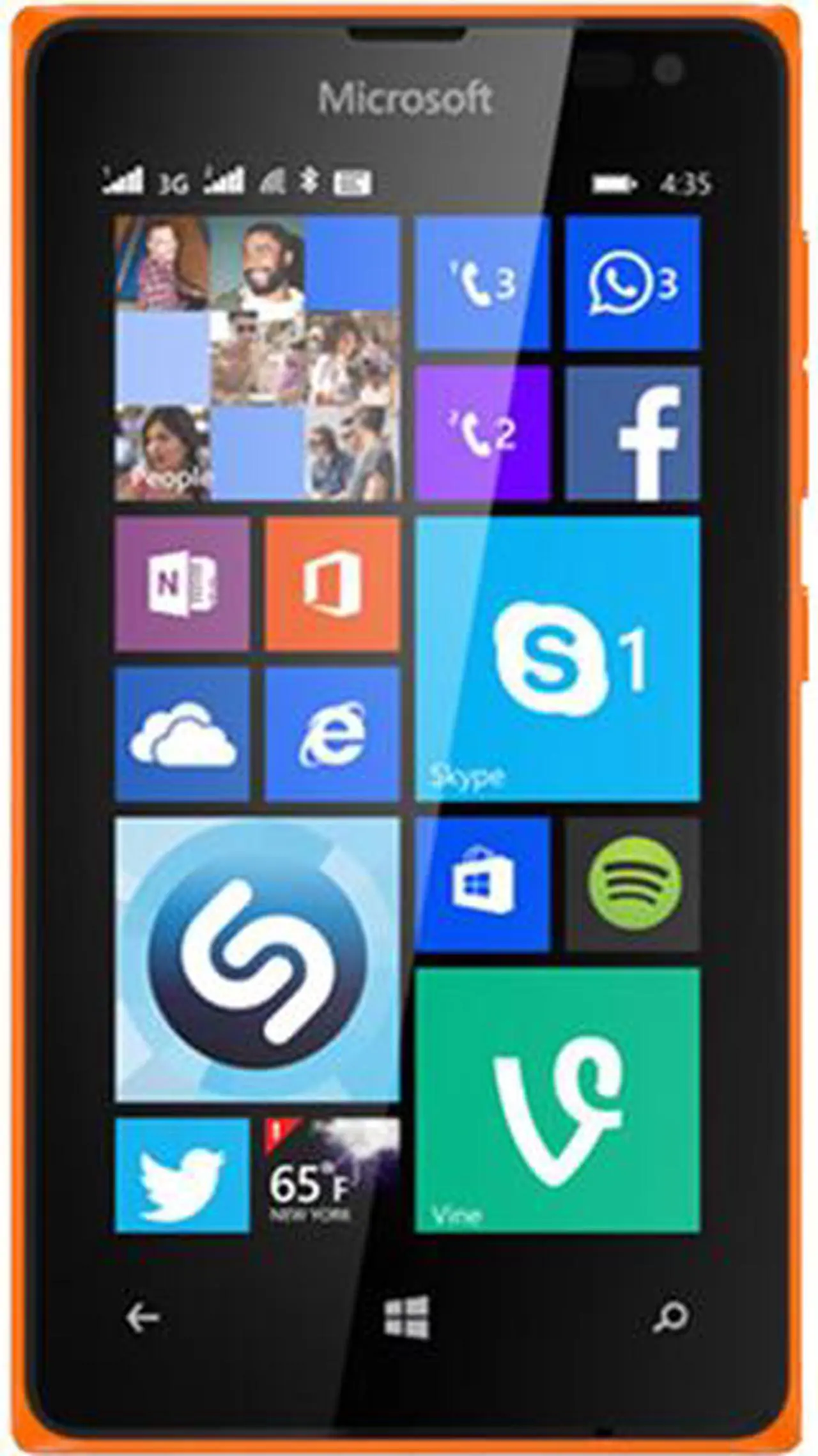 Microsoft Lumia 435 Dual SIM RM-1068 CV LTAU1 4G Unlocked Cell Phone 4. ...