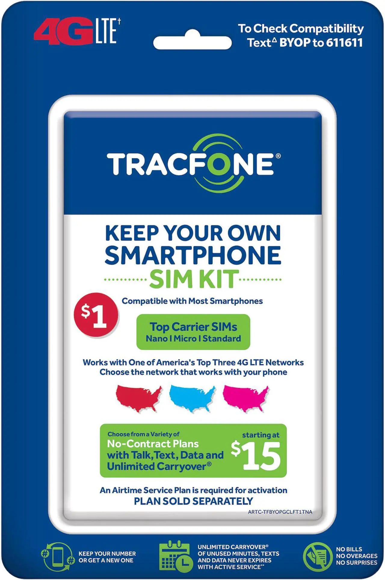 TracFone Bring Your Own Phone SIM Activation Kit (Triple Punch ...