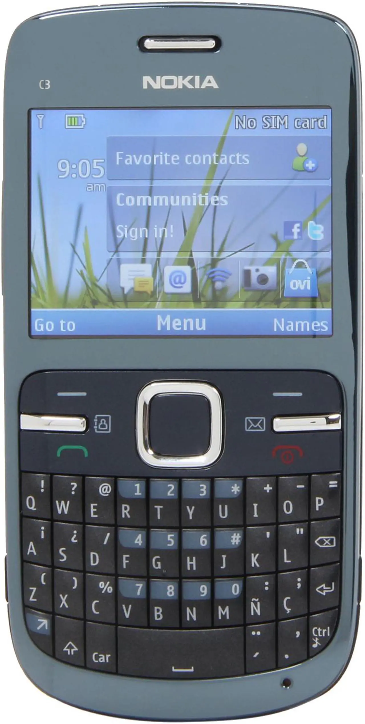 Nokia C3-00 Slate Gray Unlocked GSM Smart Phone w/ Full QWERTY Keyboard ...