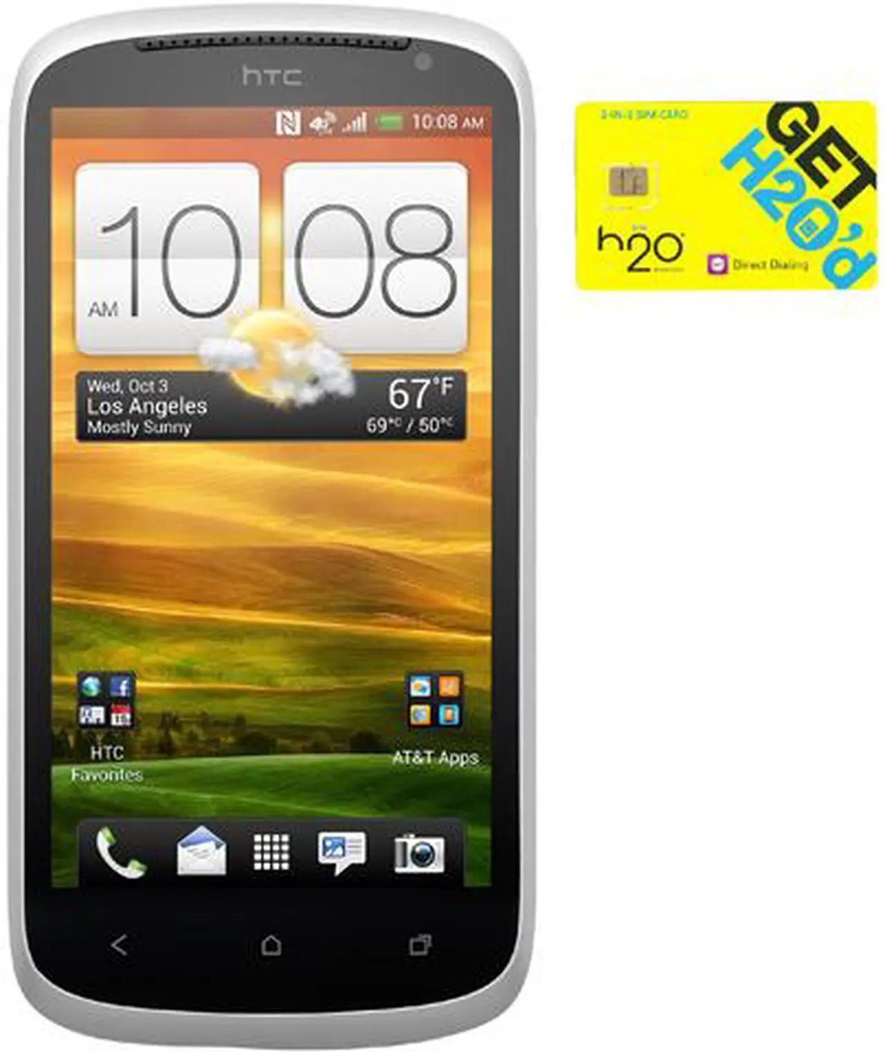 HTC One VX White LTE 8GB AT&T 4G LTE GSM Android Cell Phone + H2O $50 ...