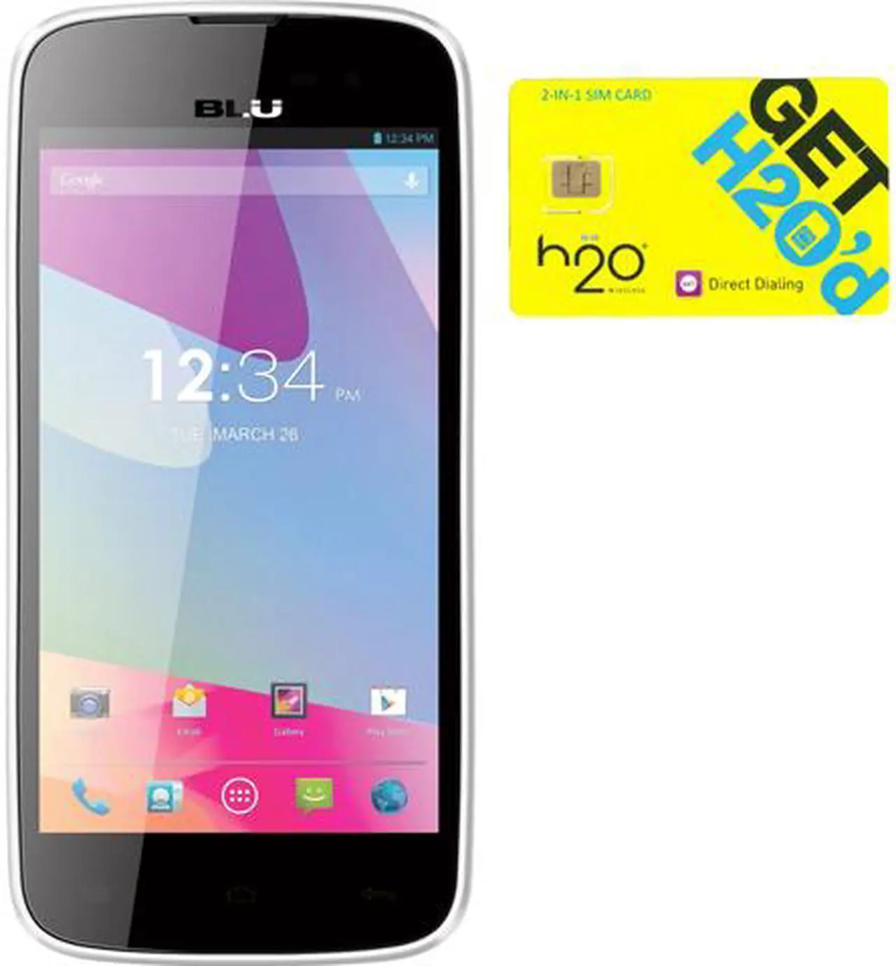 Blu Neo 4.5 S330L White/Black Dual-SIM Android Cell Phone + H2O SIM ...