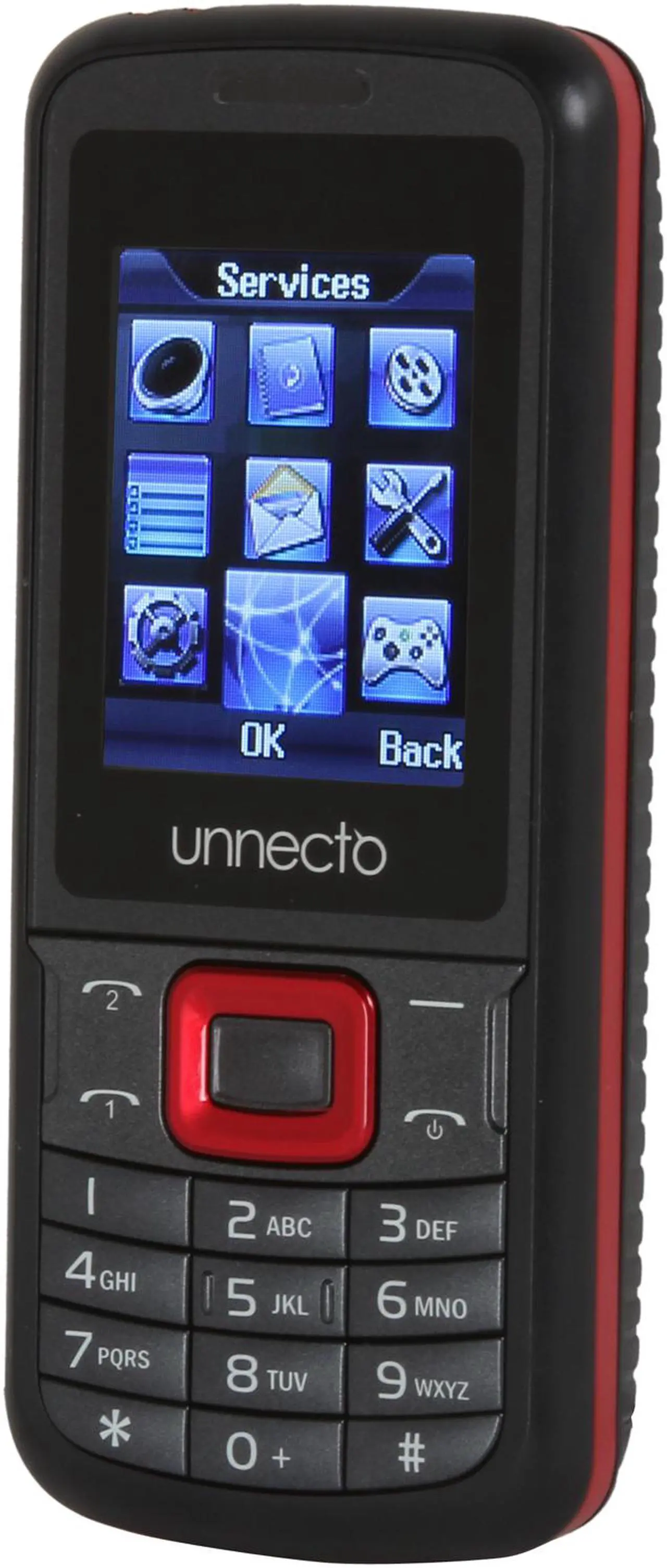 Unnecto ECO Unlocked Bar Phone w/ Dual Sim 1.77" Black / Red - Newegg.com