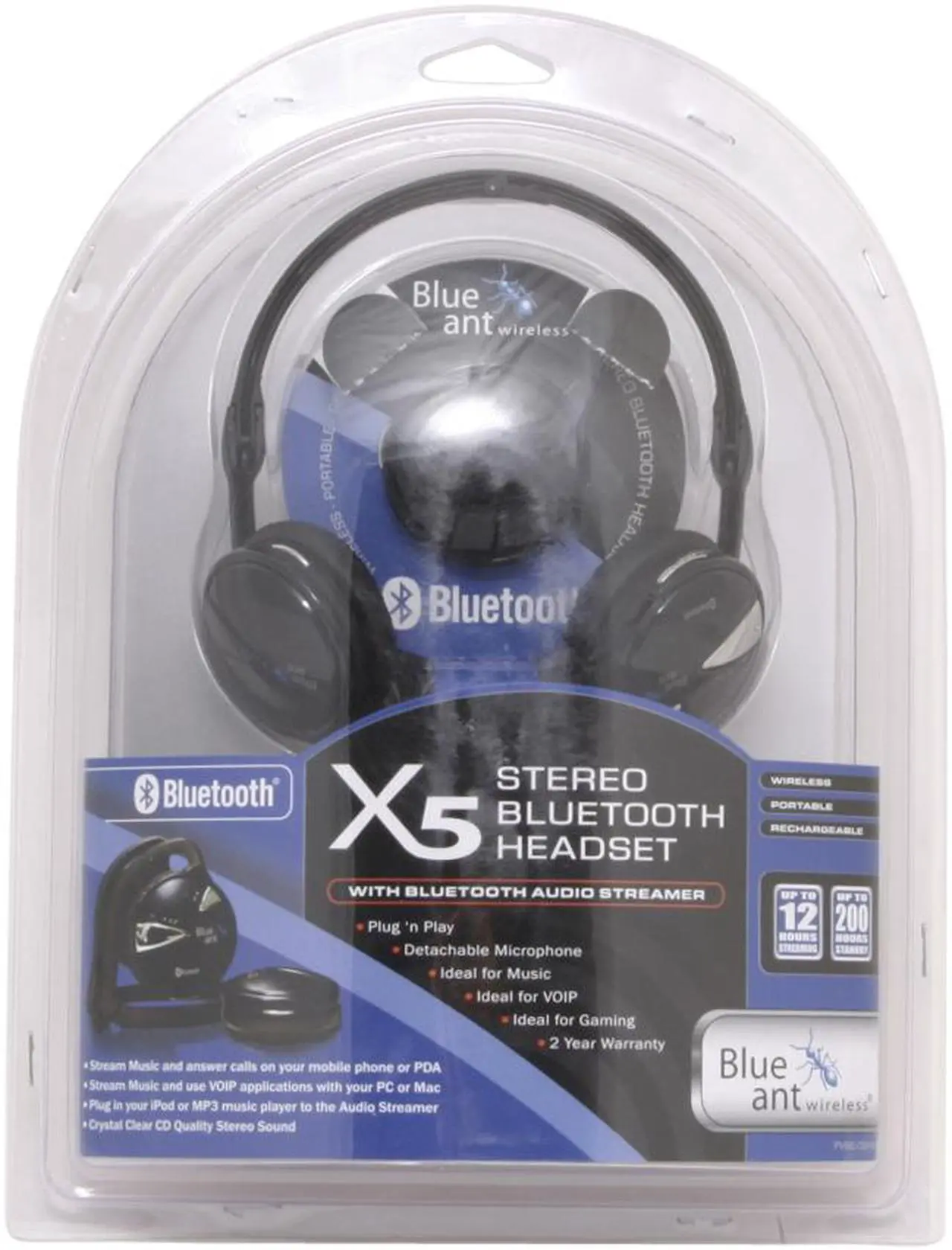 BlueAnt Behind-The-Neck Stereo Bluetooth Headphone Black (X5) - Newegg.com
