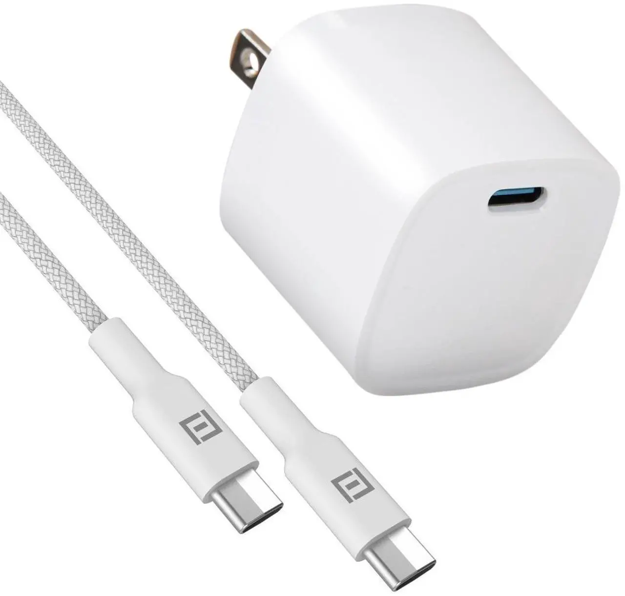 PureGear 30W Single Port USB-C Wall Charger with 4 foot USB-C to USB-C ...