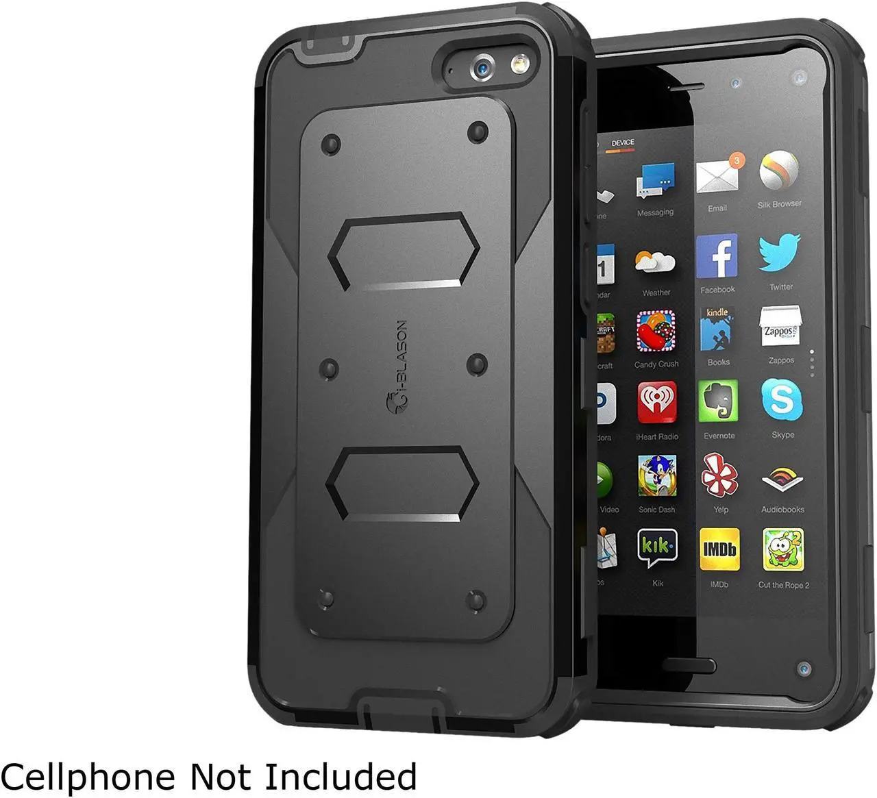 i-Blason Black Amazon Fire Phone Case - Armorbox Dual Layer Hybrid Full ...