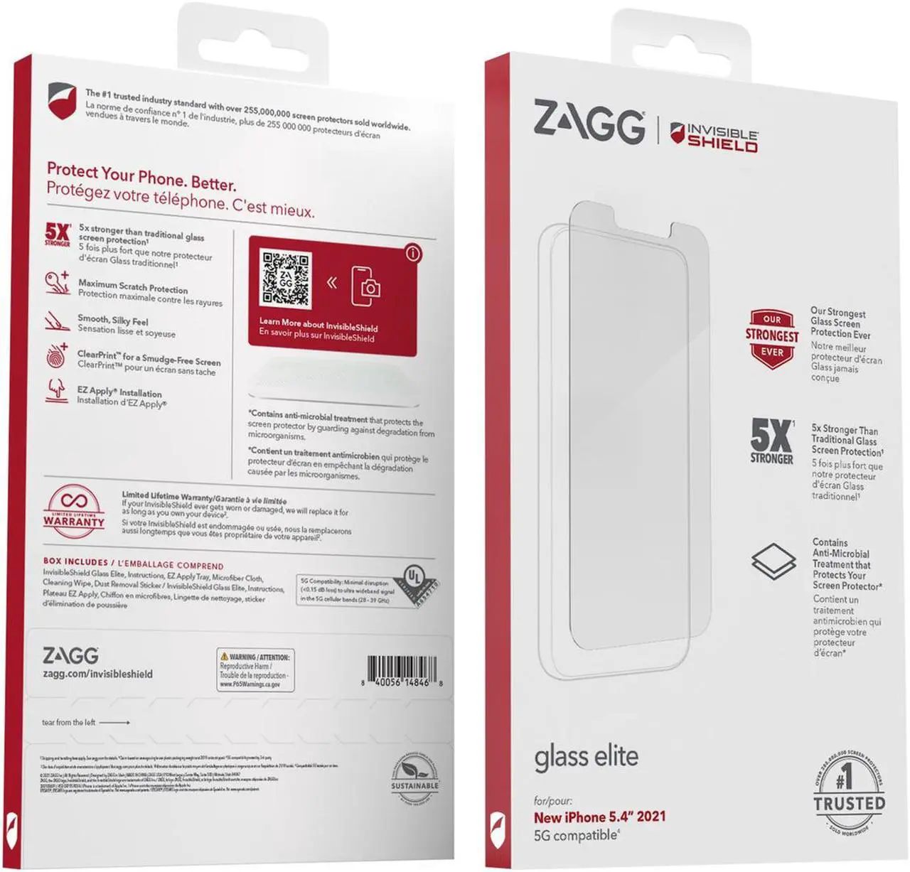 invisibleSHIELD Glass Elite Clear Screen Protector for iPhone 13 mini ...