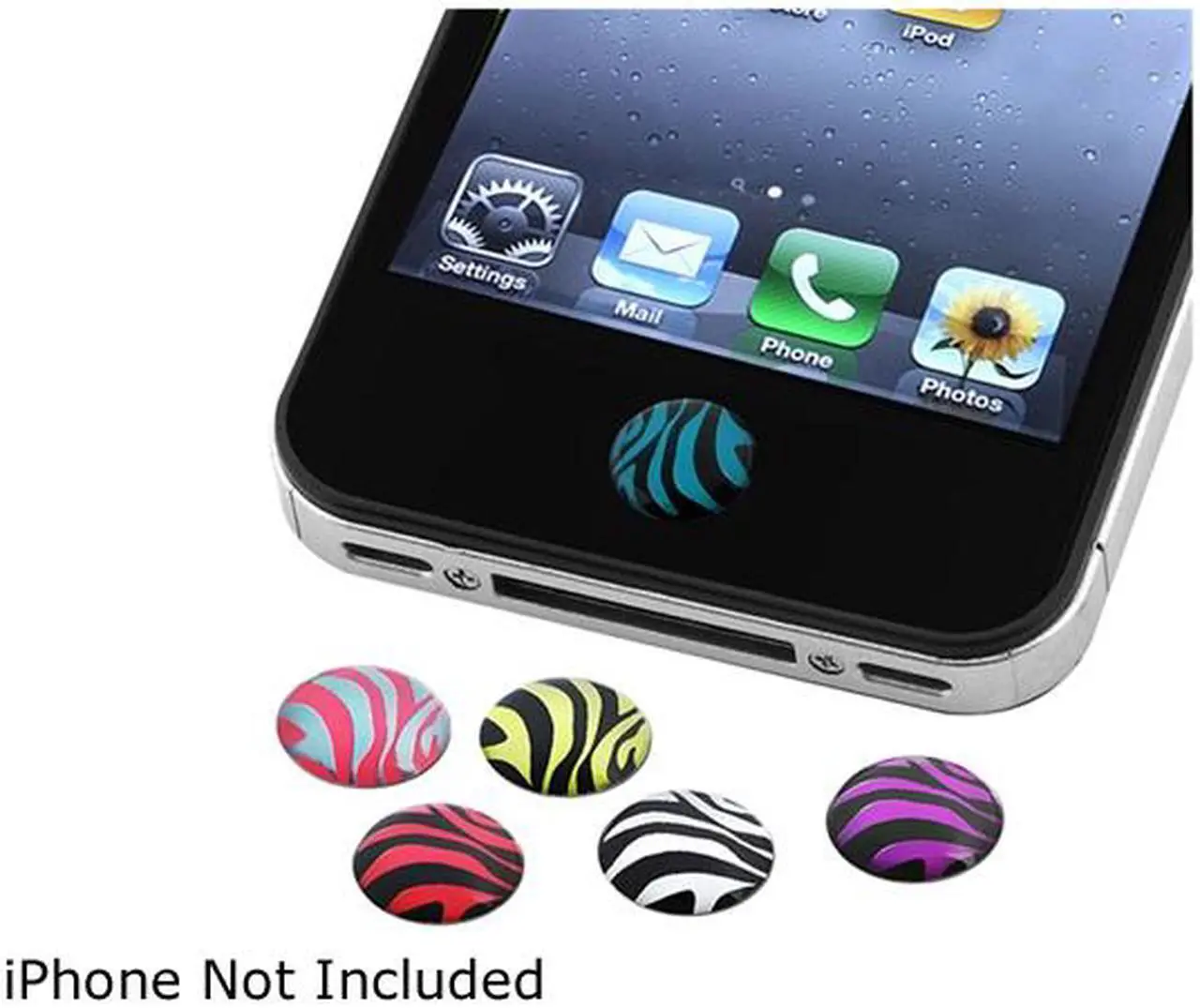 Insten Zebra Patterns 6 Pieces Home Button Sticker for Apple iPhone ...