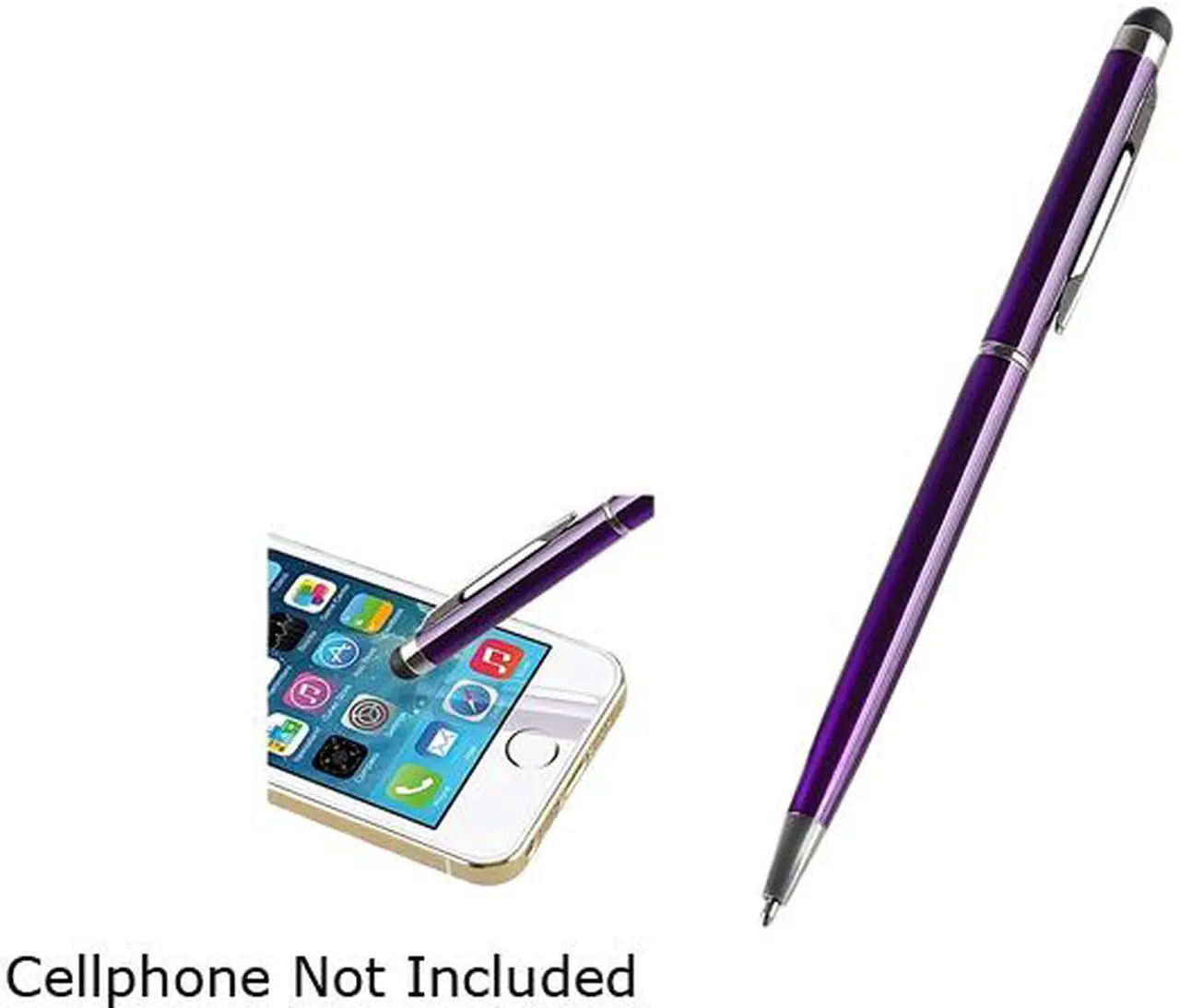 Insten Purple 2-in-1 Capacitive Touch Screen Stylus Ballpoint Pen ...