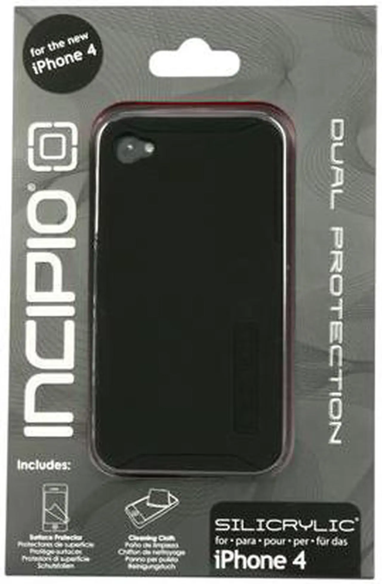 Incipio SILICRYLIC Black Solid Silicone Hard Shell Case for iPhone 4/4S ...
