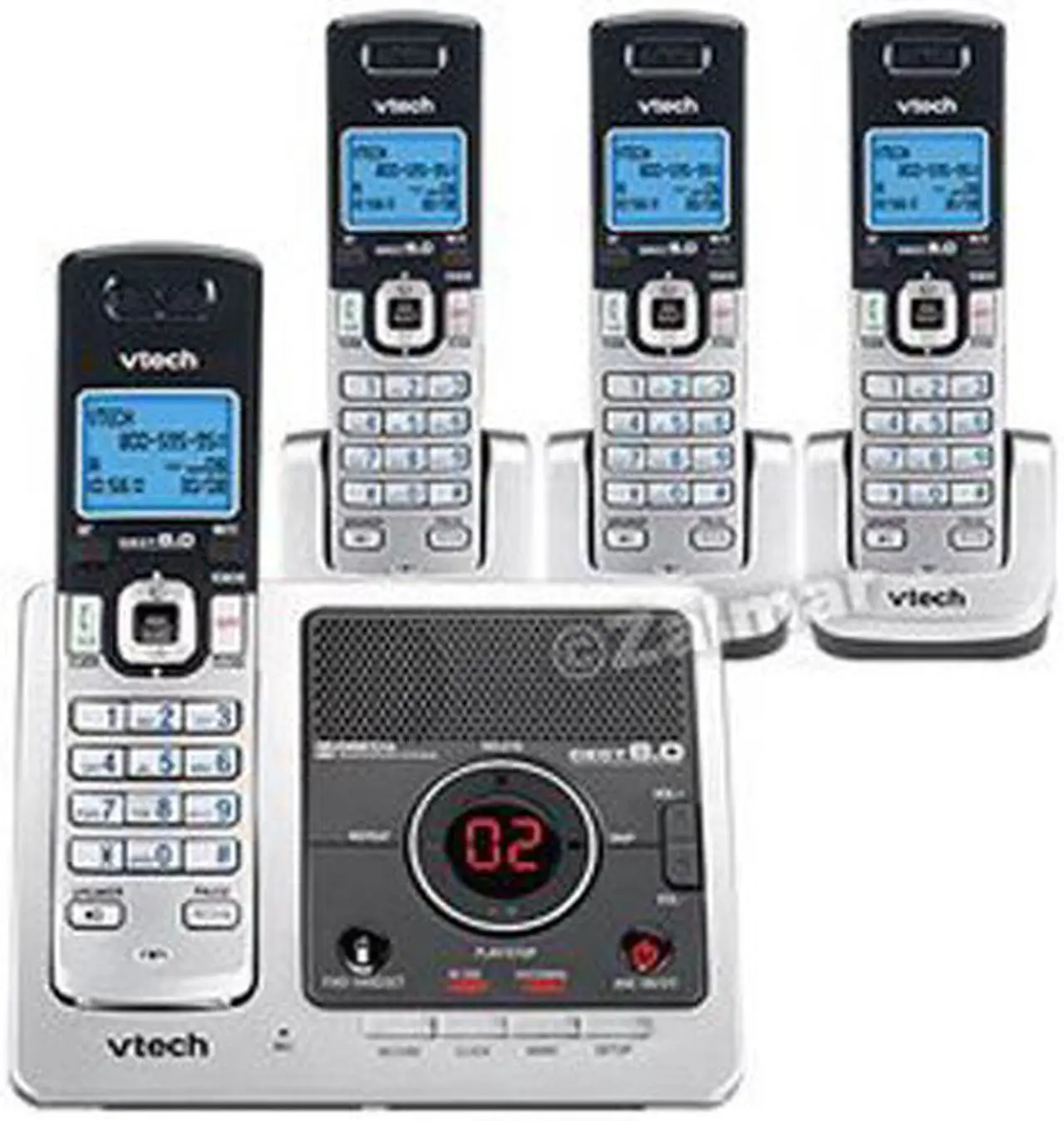 Vtech DS6121-4 1.9 GHz Digital DECT 6.0 4X Handsets Cordless phone ...